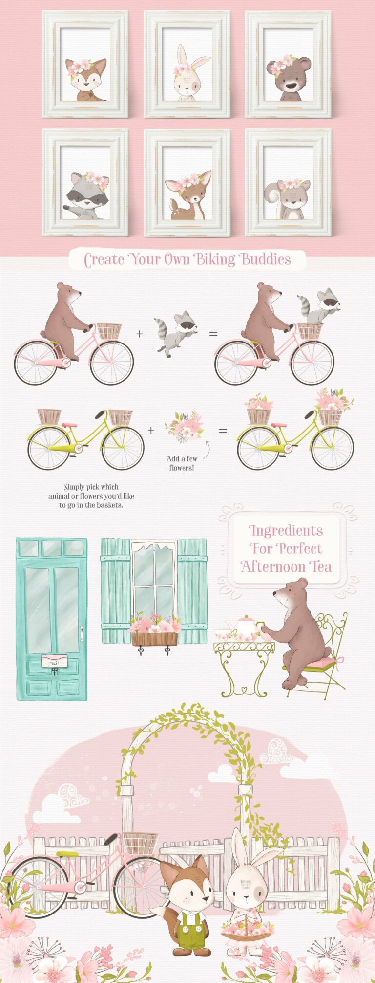 Cute Spring Woodland Animal Clipart – MasterBundles