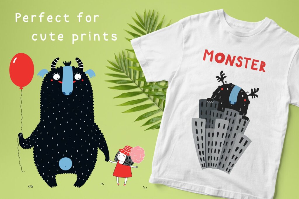 Cute Monsters Kids Vector Graphics – MasterBundles