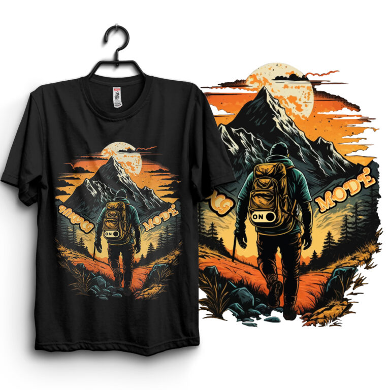 Hiking T-shirt Design, Best Hiking t shirt, Hiking mountain forest ...