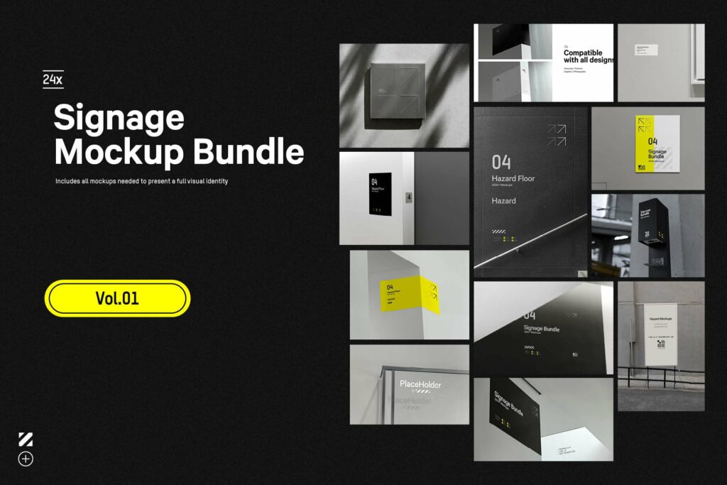 24x Signage Mockup Bundle – MasterBundles