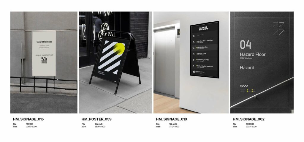 24x Signage Mockup Bundle – MasterBundles