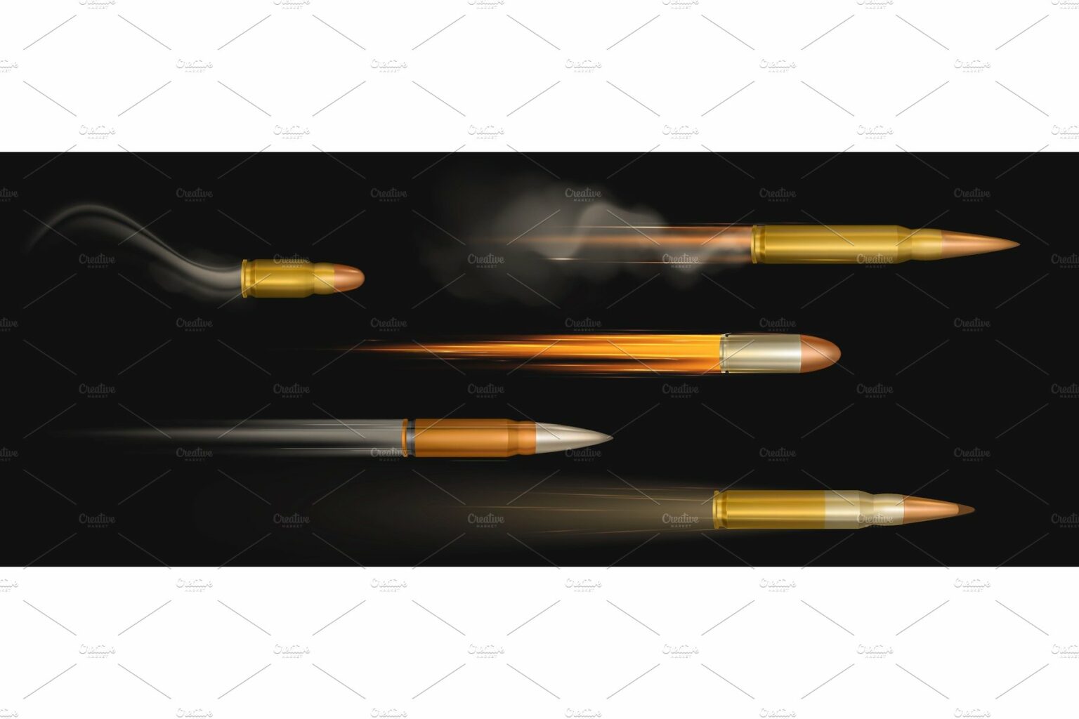 Flying bullets with fire and smoke – MasterBundles