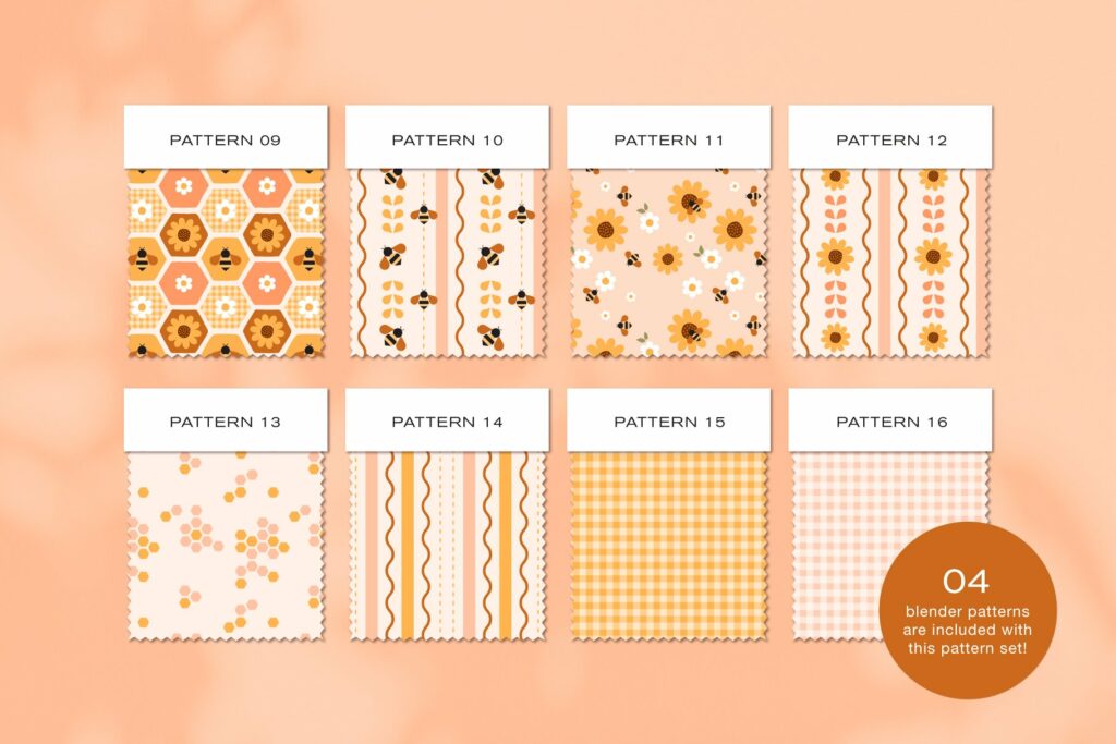 Honey Bees Pattern Collection – MasterBundles
