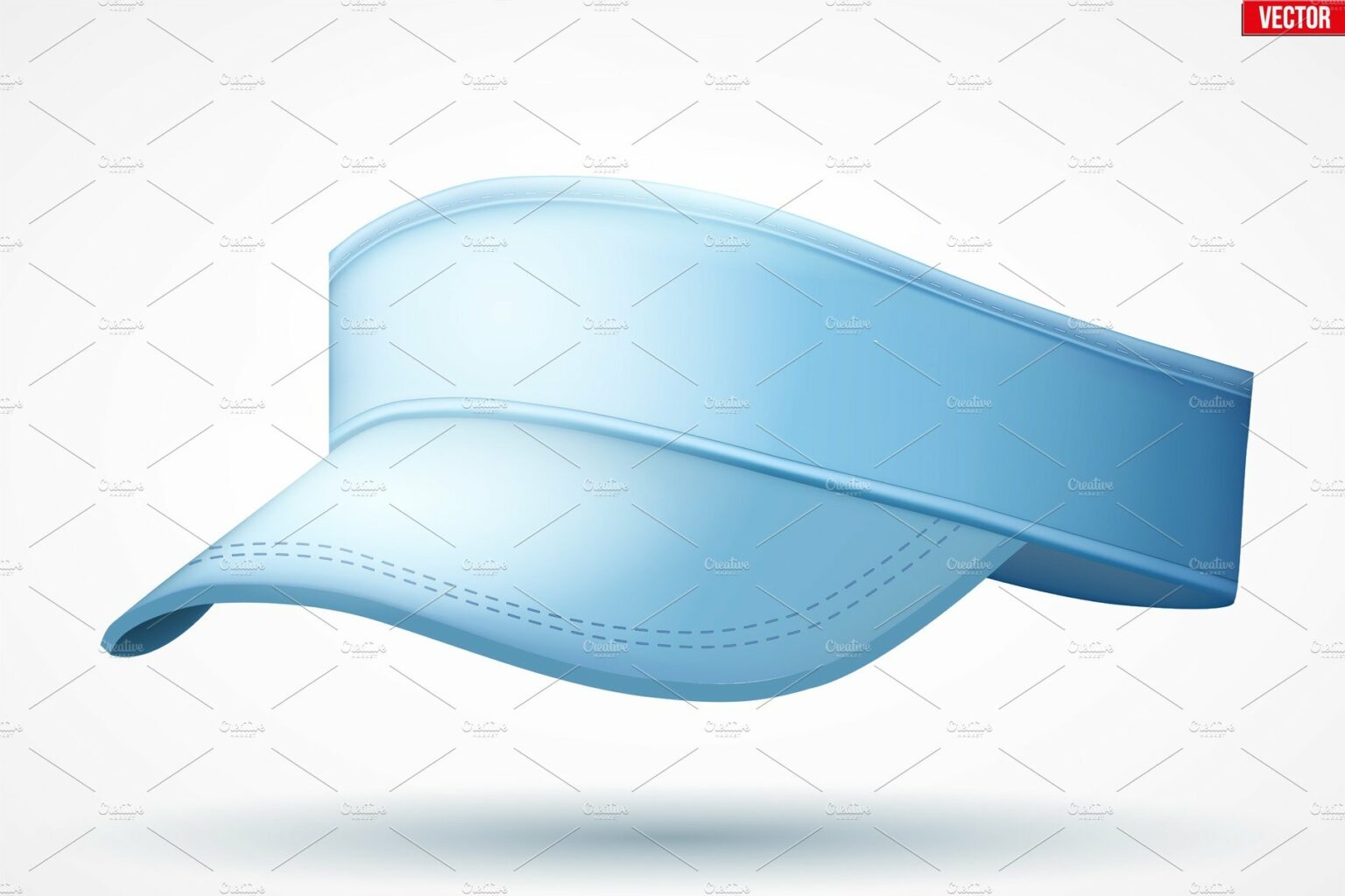 Layouts of tennis cap visor. – MasterBundles