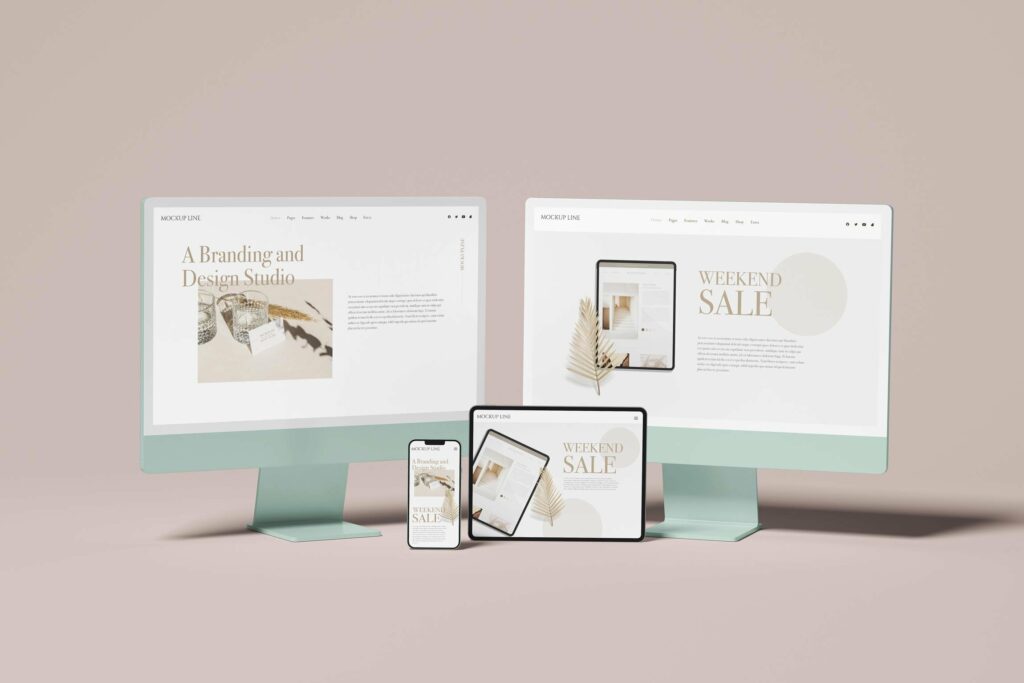 New iMac Website Mockup Set – MasterBundles