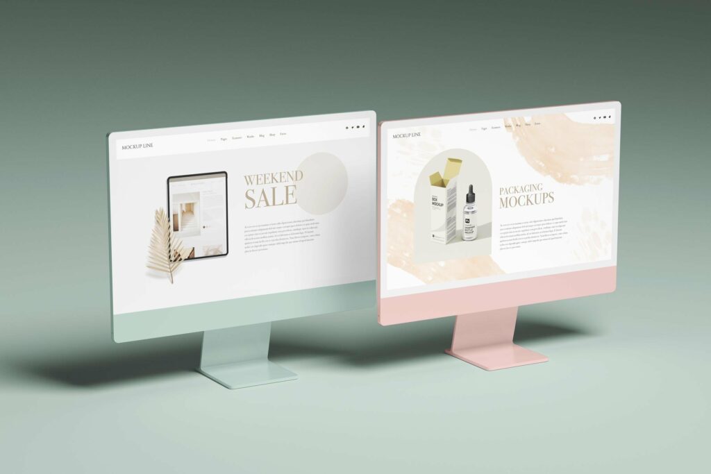 New iMac Website Mockup Set – MasterBundles