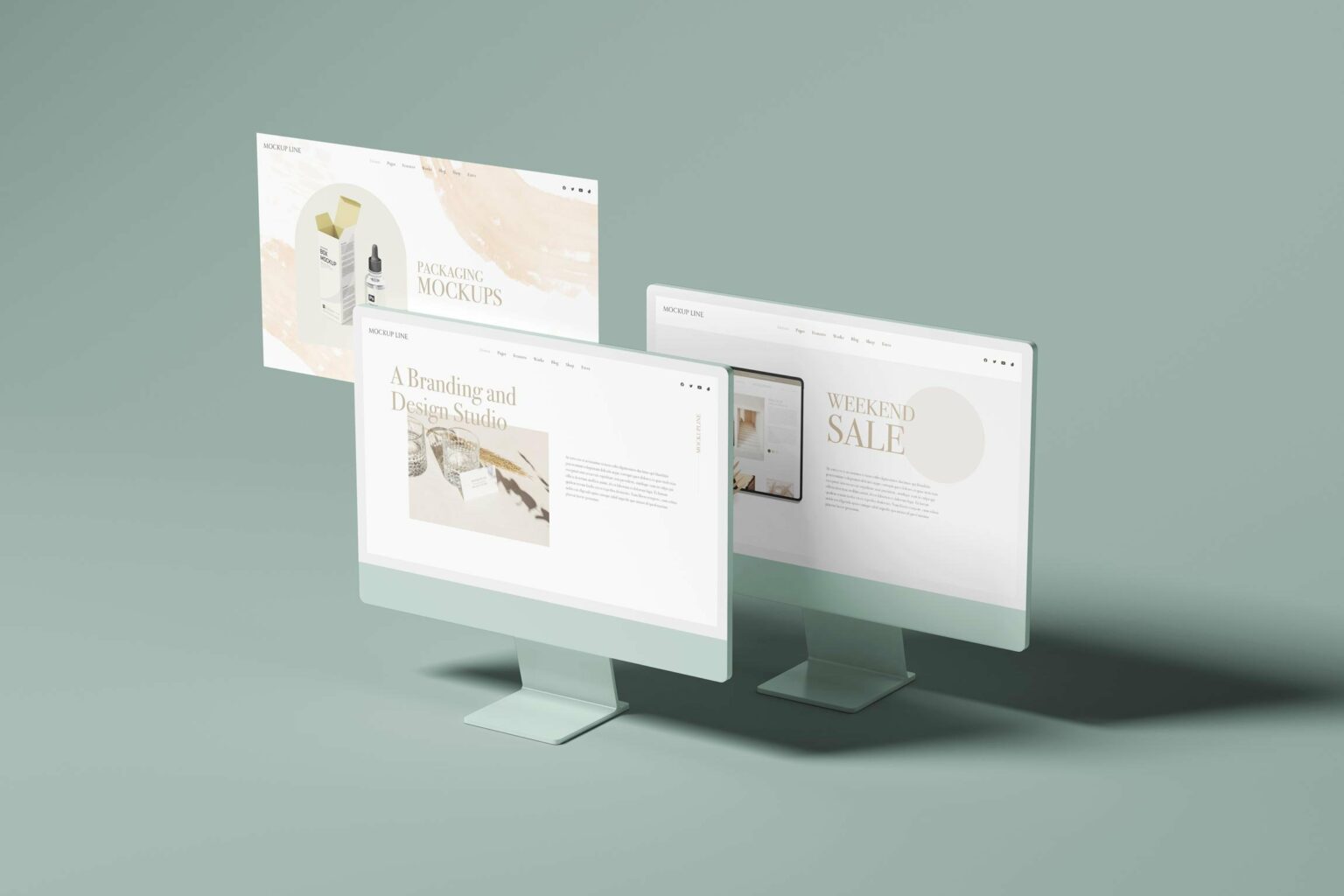 New iMac Website Mockup Set – MasterBundles