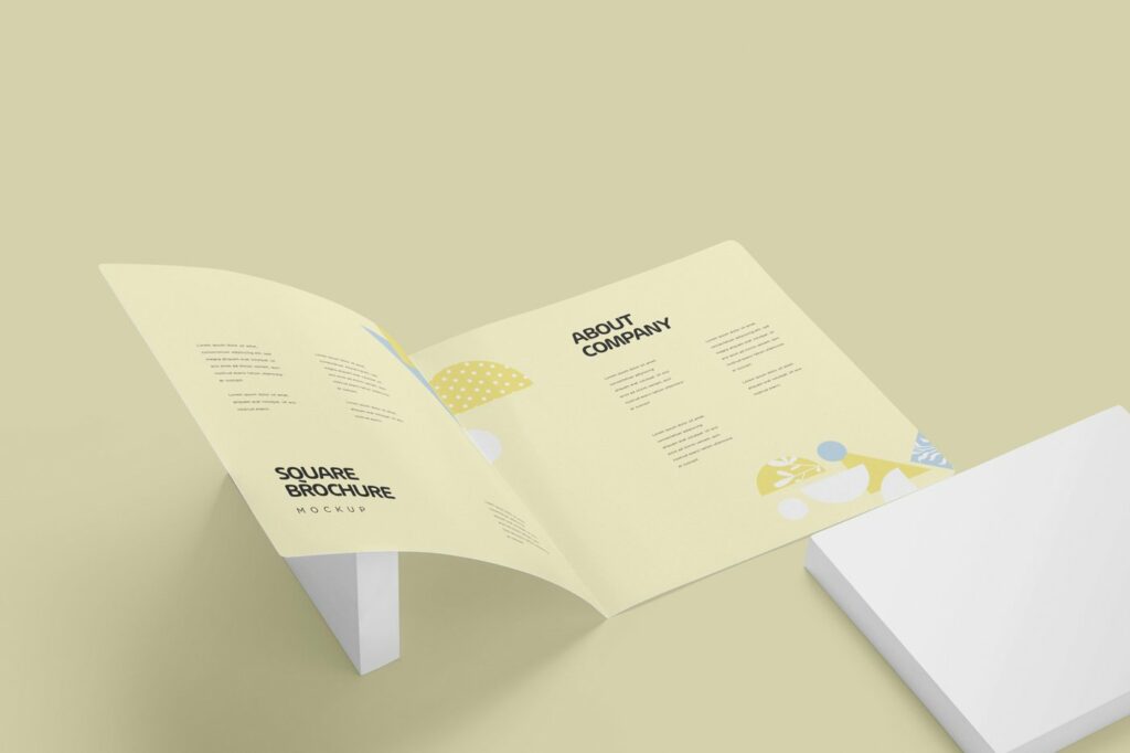 Two Fold Square Brochure Mockups – MasterBundles