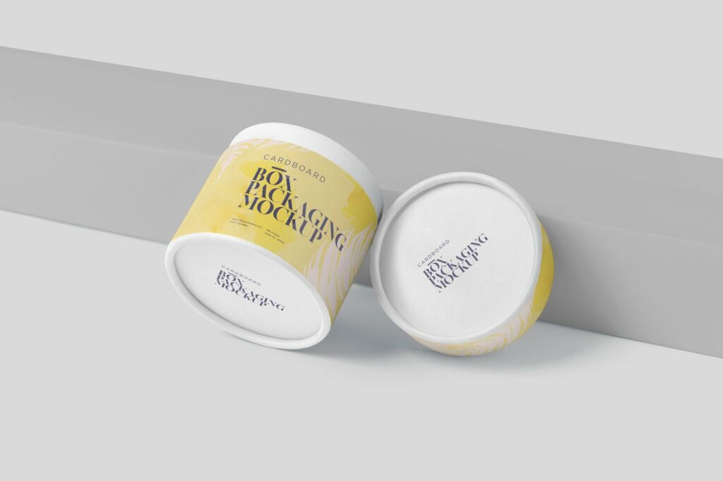 Round Cardboard Box Packaging Mockup – MasterBundles