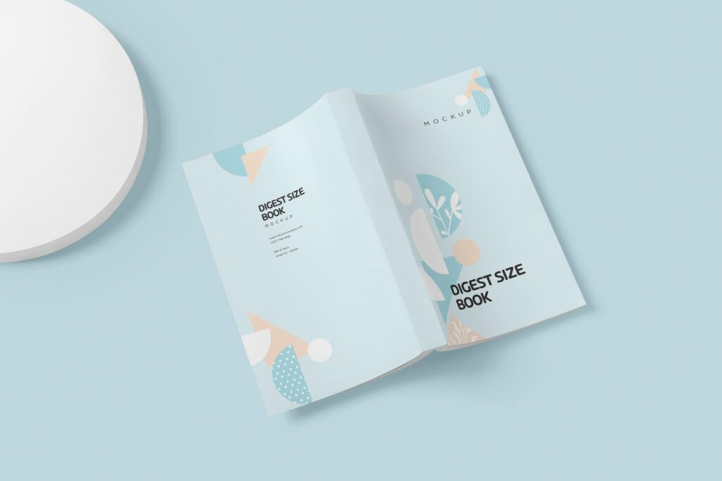 5 Digest Size Book Mockups – MasterBundles