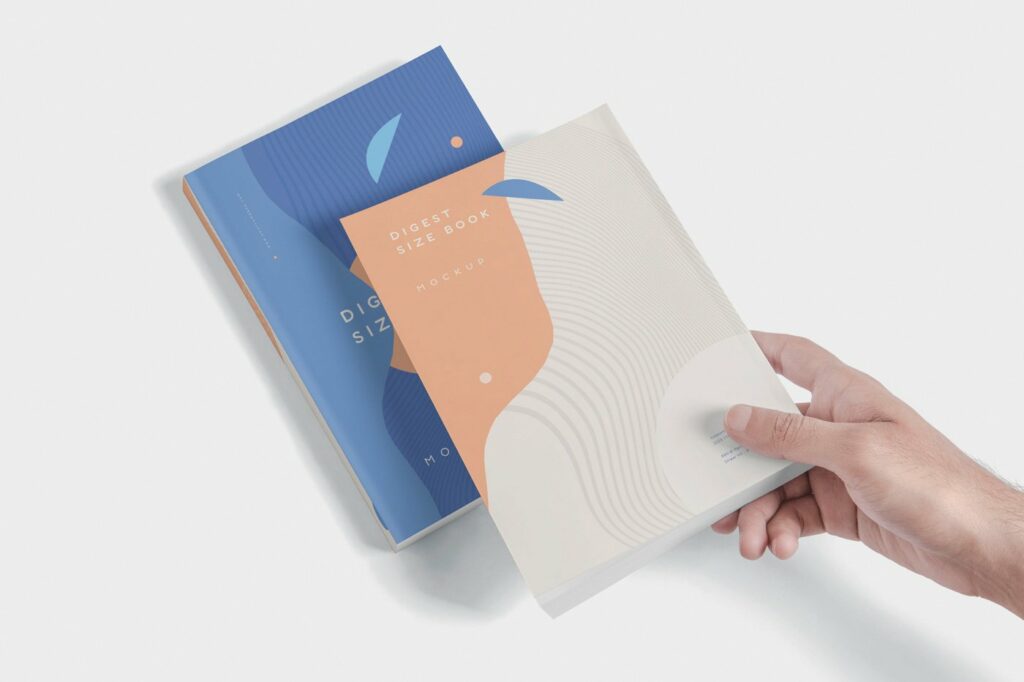 Digest Size Book Mockups – MasterBundles