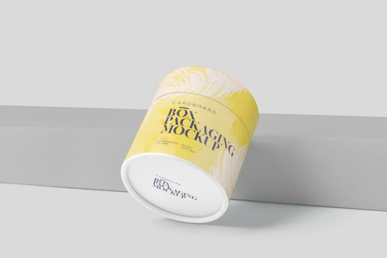 Round Cardboard Box Packaging Mockup – MasterBundles