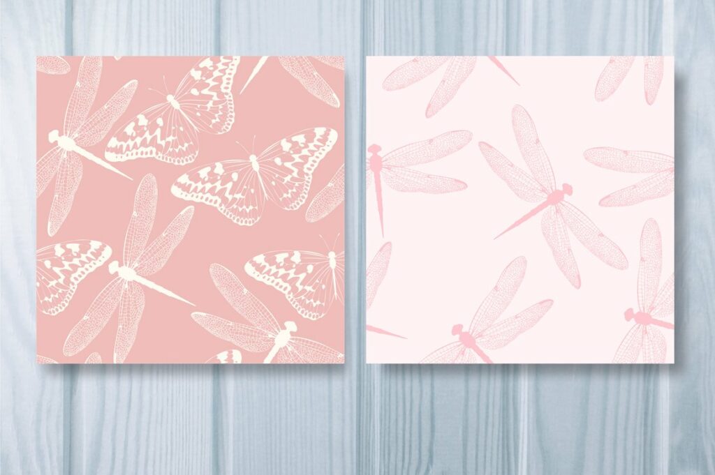 Dragonflies and Butterflies Patterns – MasterBundles