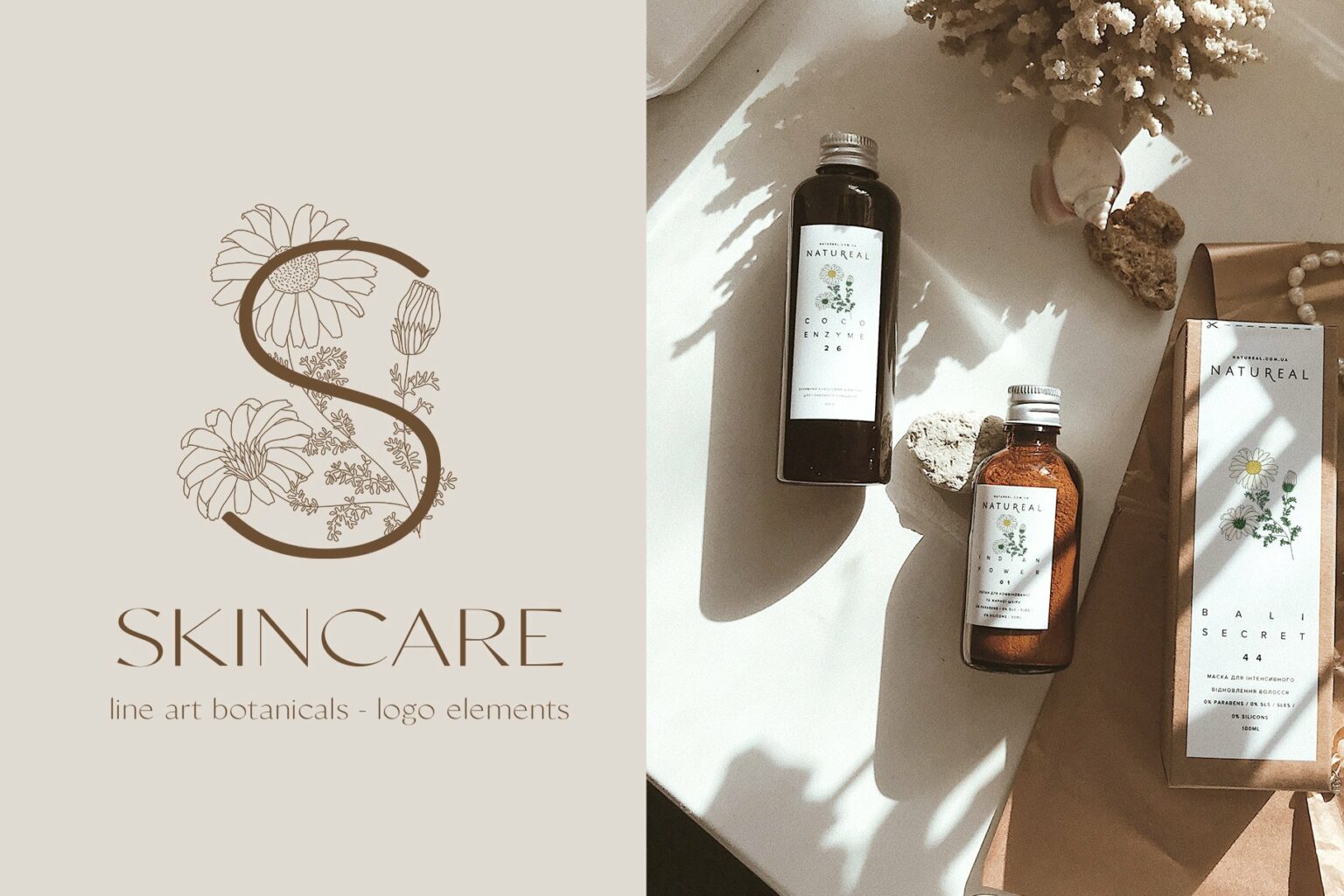 Wildflowers Botanical Logo Elements – MasterBundles