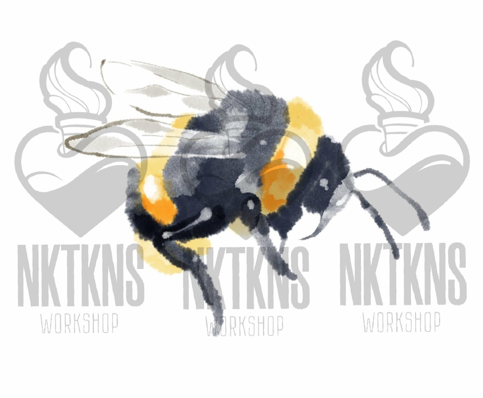 Watercolor Bumble bee clipart. – MasterBundles