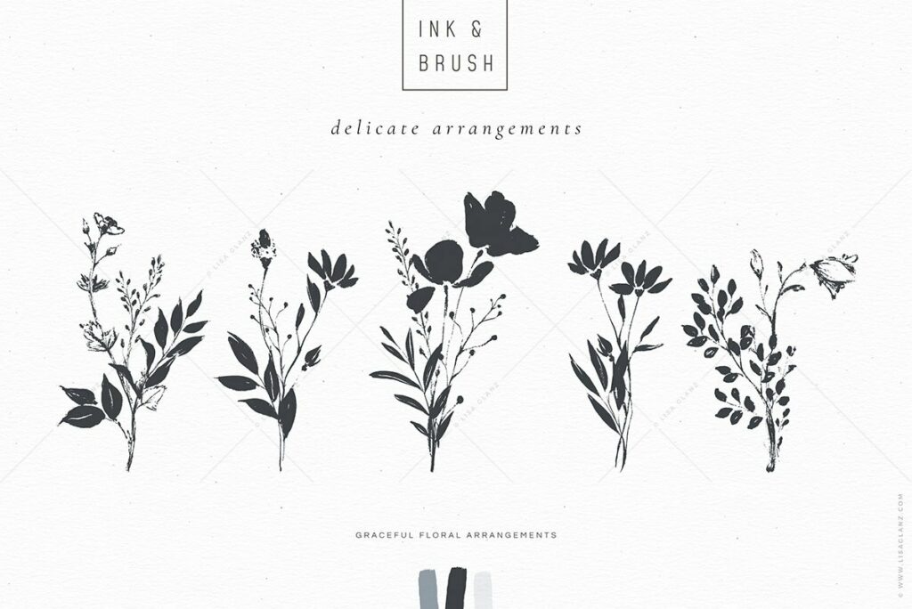 Ink botanicals, logos & patterns – MasterBundles