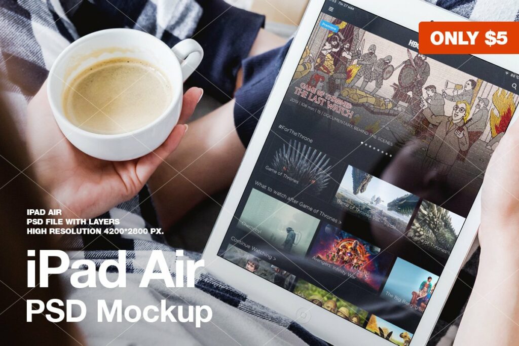 iPad Air PSD Mockup – MasterBundles