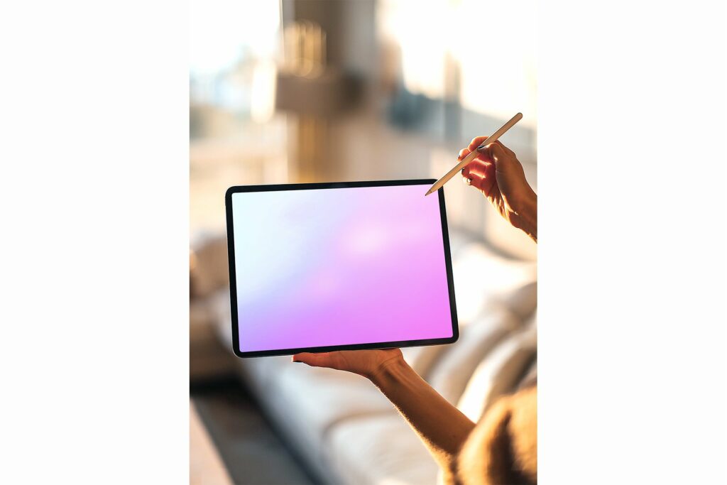 Person Holding iPad Mockup Bundle – MasterBundles