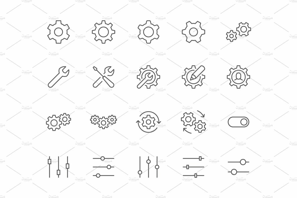 Settings Line Icons – MasterBundles