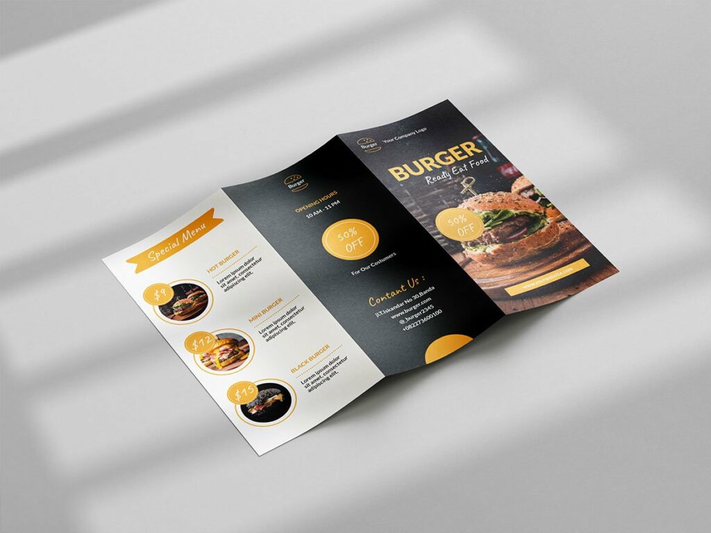 BURGER Trifold Brochure Template – MasterBundles