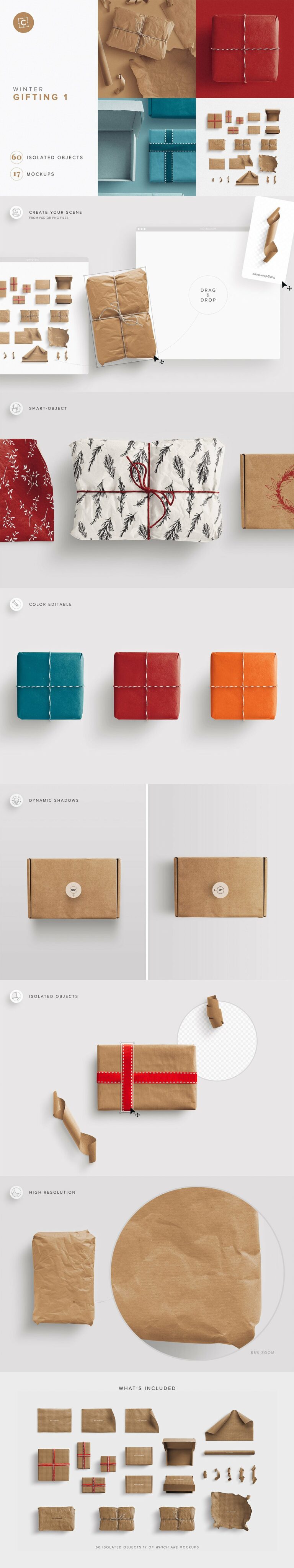 Gift Box Mockup Scene Creator – MasterBundles