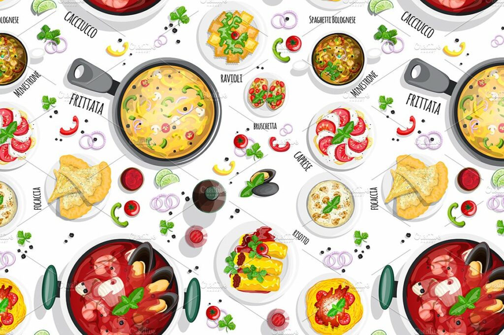 Italian cuisine. Vector collection – MasterBundles