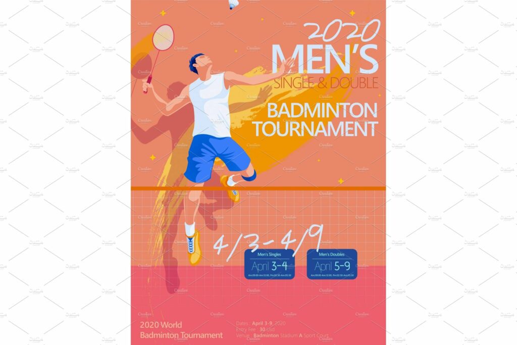 Badminton tournament poster – MasterBundles