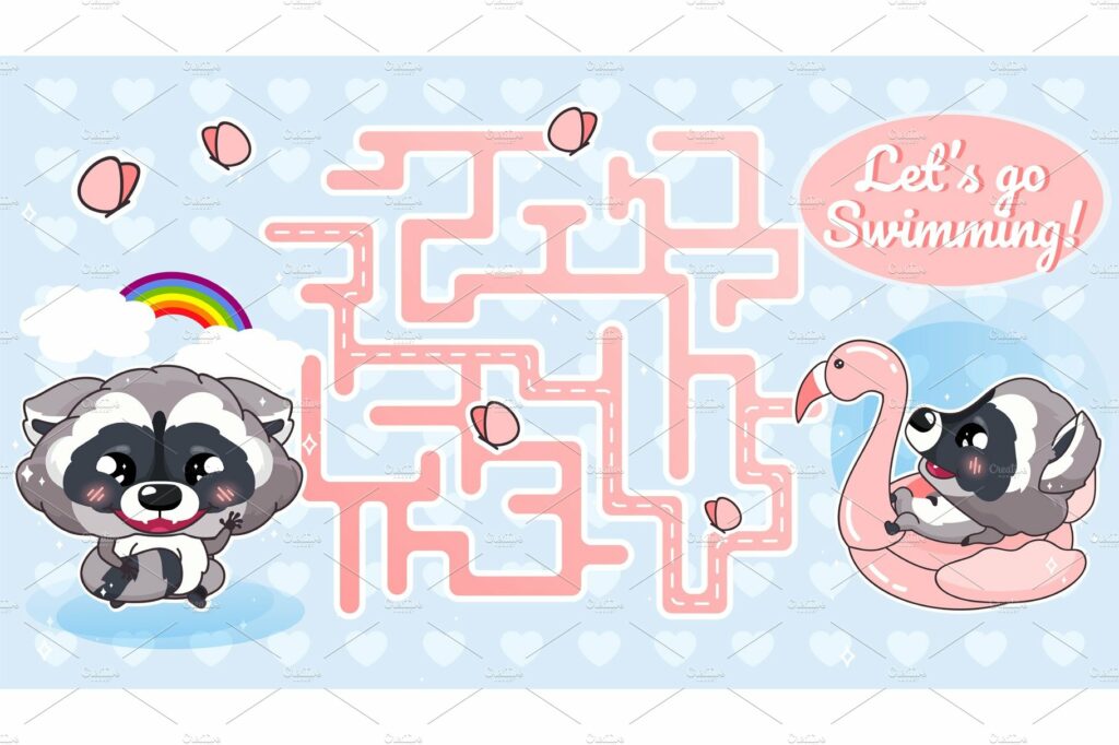 Labyrinth with cartoon character – MasterBundles