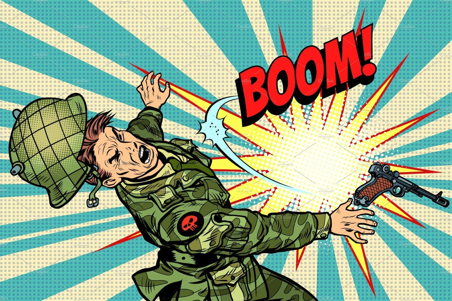 soldier and explosion, death in war – MasterBundles