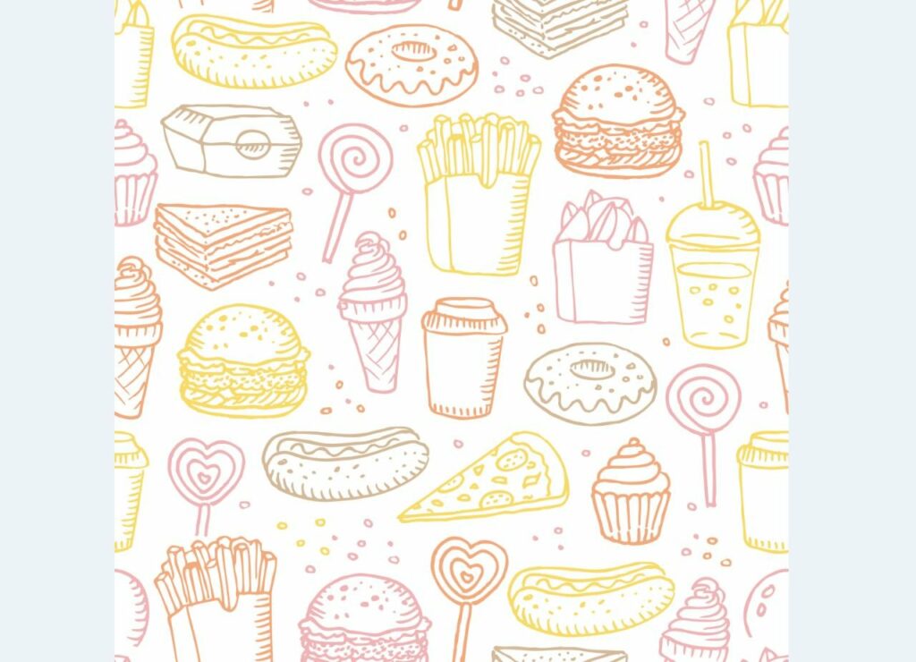 Fast Food doodle seamless pattern – MasterBundles