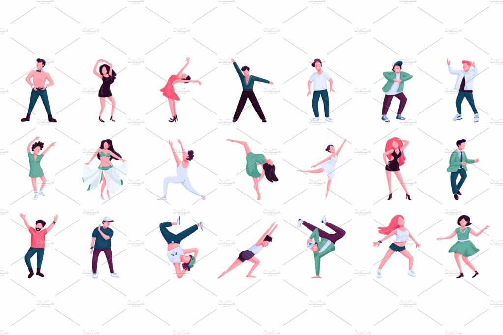 People dancing vector characters set – MasterBundles