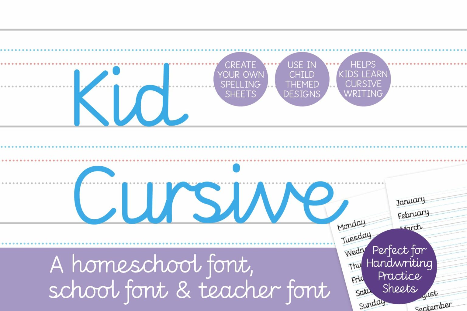 KID CURSIVE | school & teacher font – MasterBundles