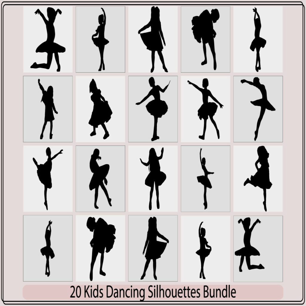 Children dancing street dance silhouette vector illustration,Children ...