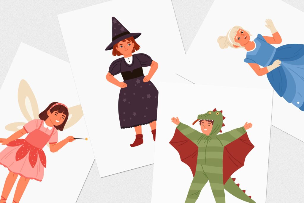 Kids in fairy tale costumes set – MasterBundles