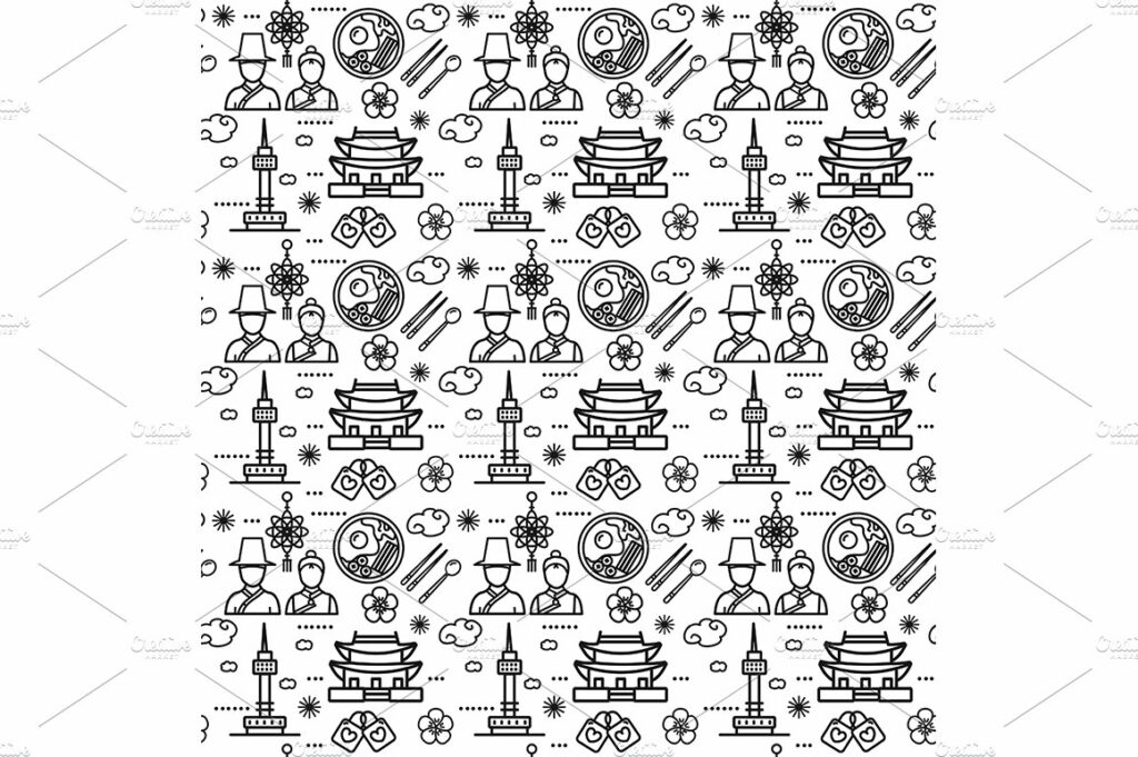 Korea Pattern Background. Vector – MasterBundles