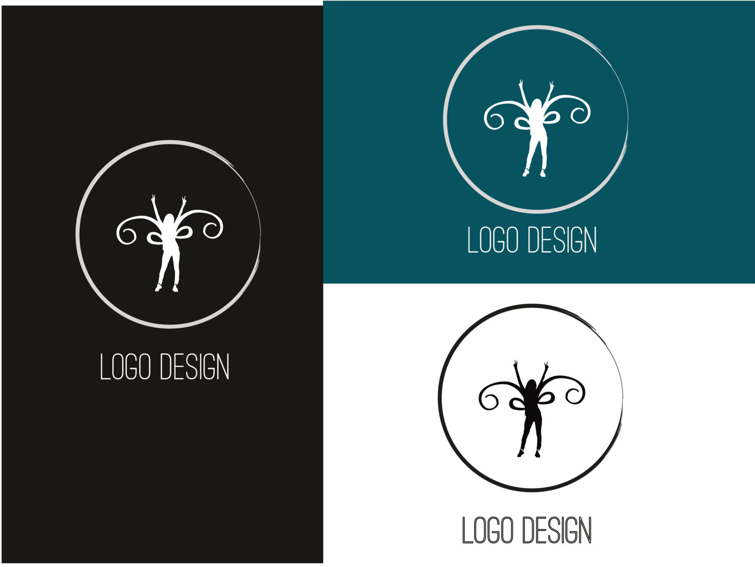 lady floral logo minimalist logo design - MasterBundles
