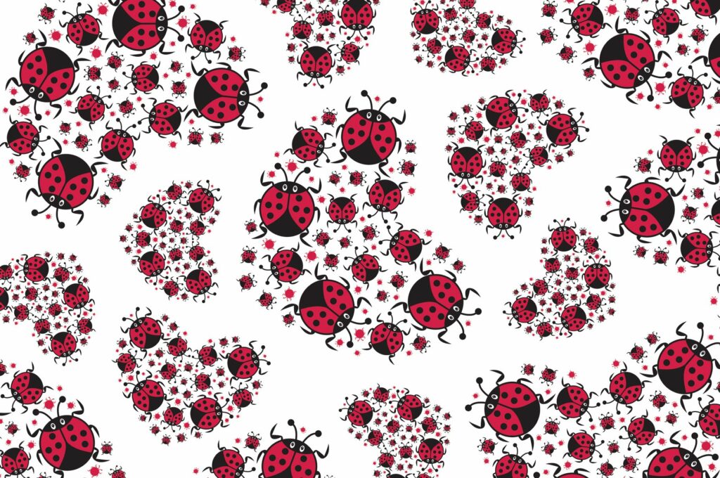 Valentine Ladybird Heart Pattern – MasterBundles