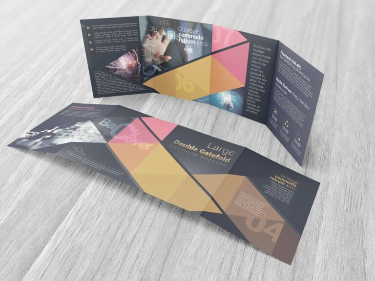 Double Gatefold Brochure Mockups – MasterBundles