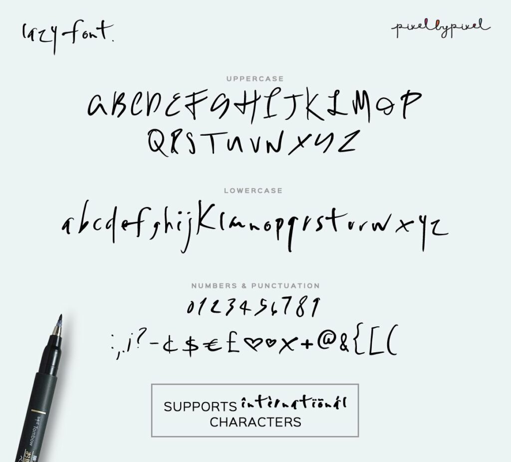 Handwritten Lazy Font – MasterBundles