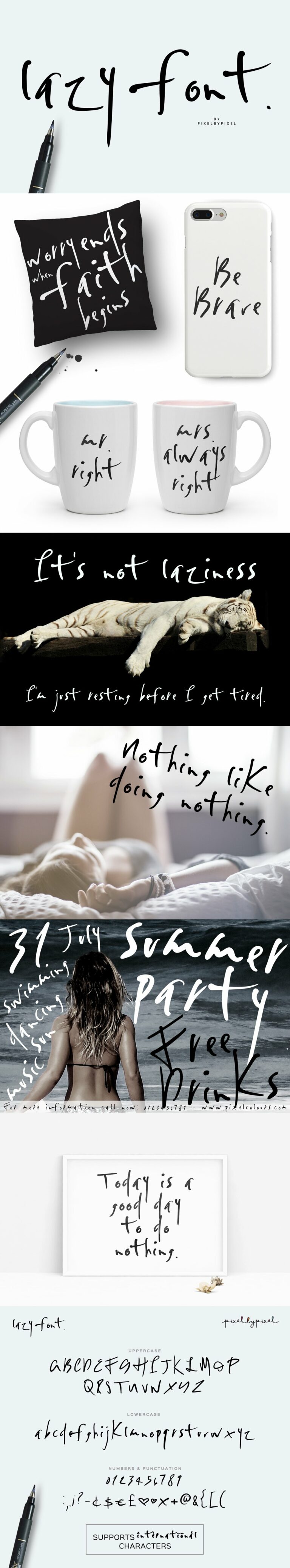 Handwritten Lazy Font – MasterBundles