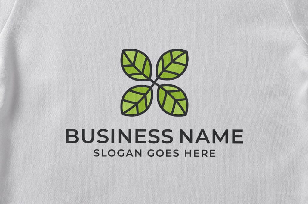 Green leaves logo design – MasterBundles