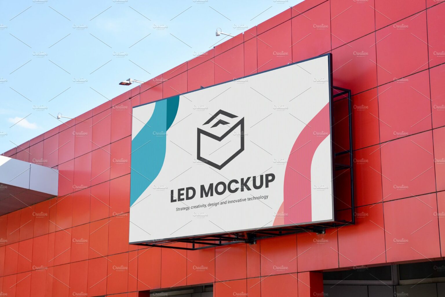 Led display advertising mockup – MasterBundles