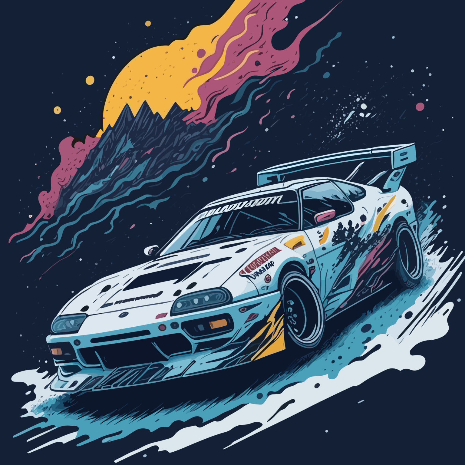 Abstruct Vector illustration of TOYOTA SUPRA MK IV - MasterBundles