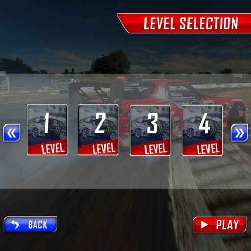 Racing Game UI Buttons Template | Game UI Bundle - MasterBundles