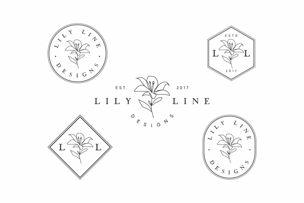 Botanical Lily Flower Beautiful Logo – MasterBundles