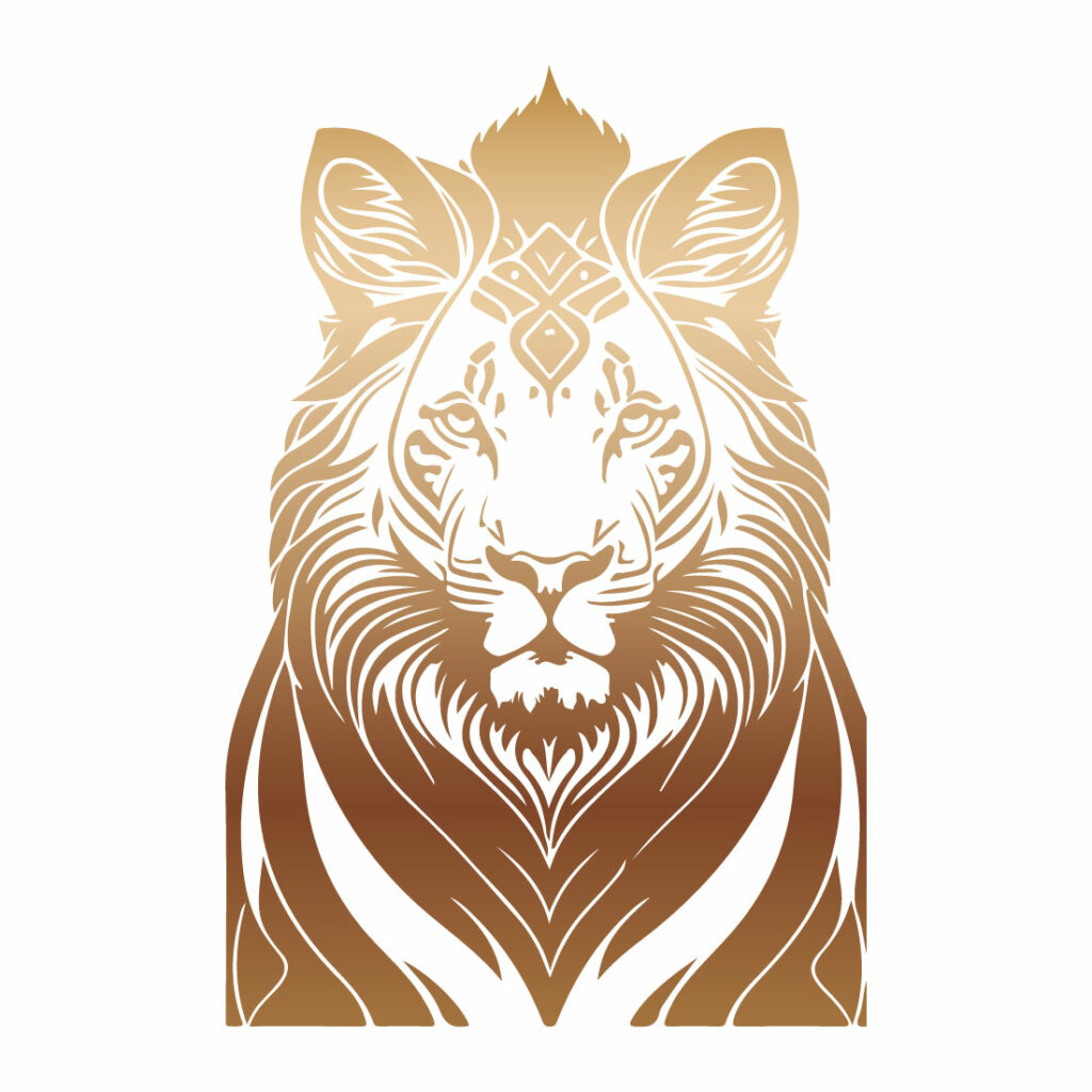 5 Lion Faces Editable Vector Illustration Bundle Set - MasterBundles