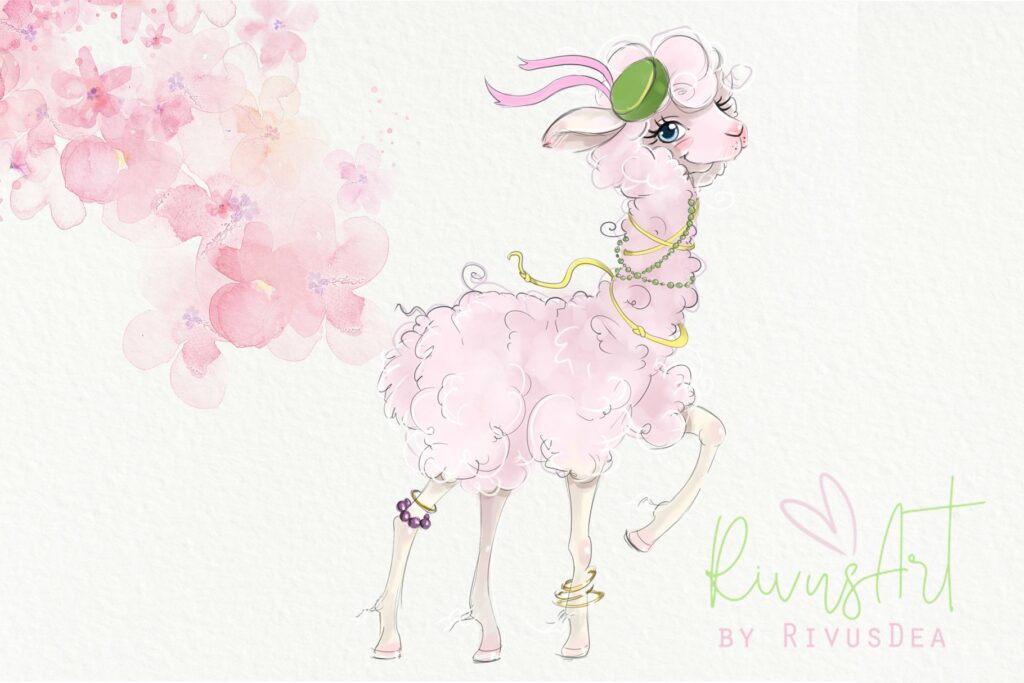 Llama PNG Clipart. Spring Alpaca – MasterBundles