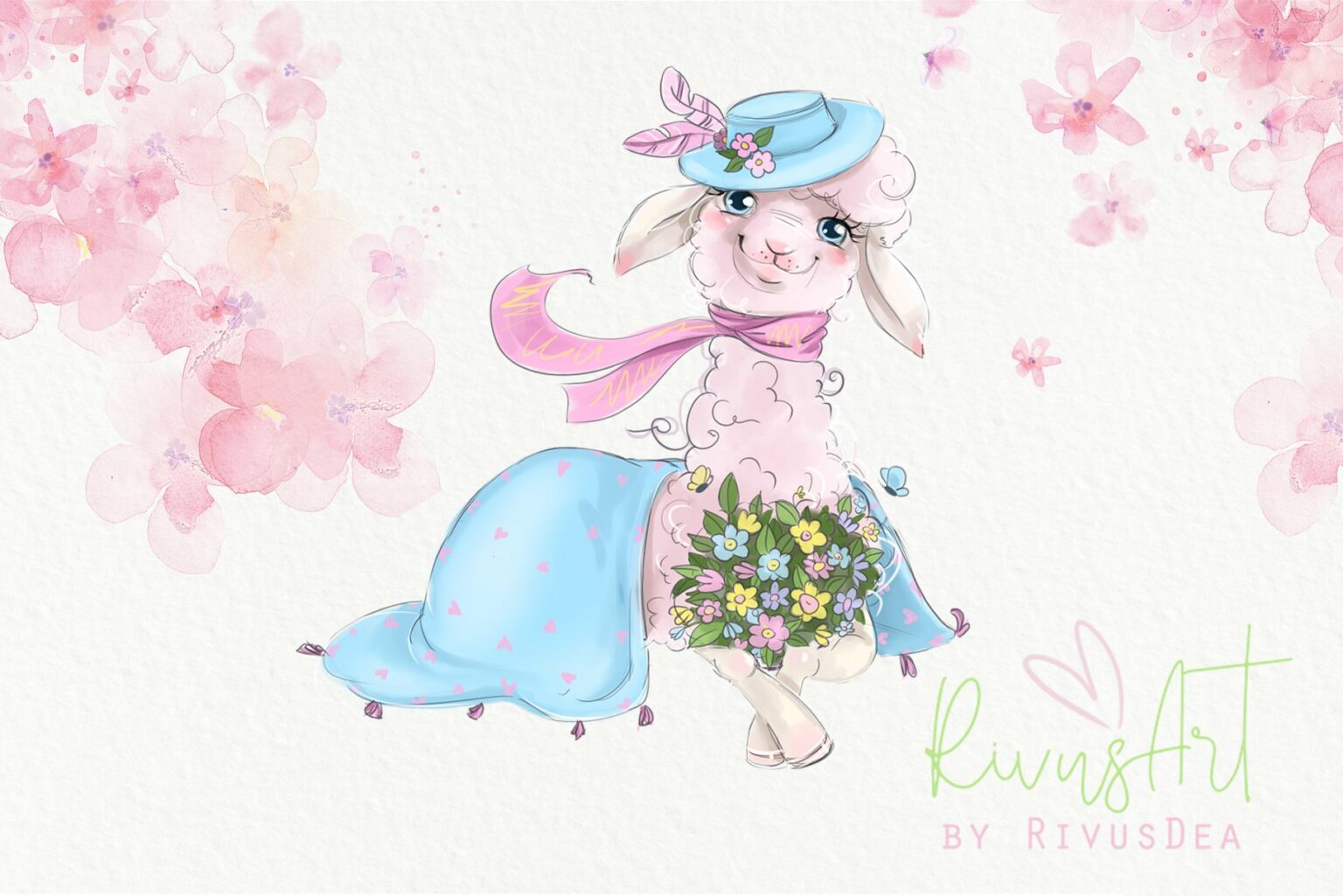 Llama PNG Clipart. Spring Alpaca – MasterBundles