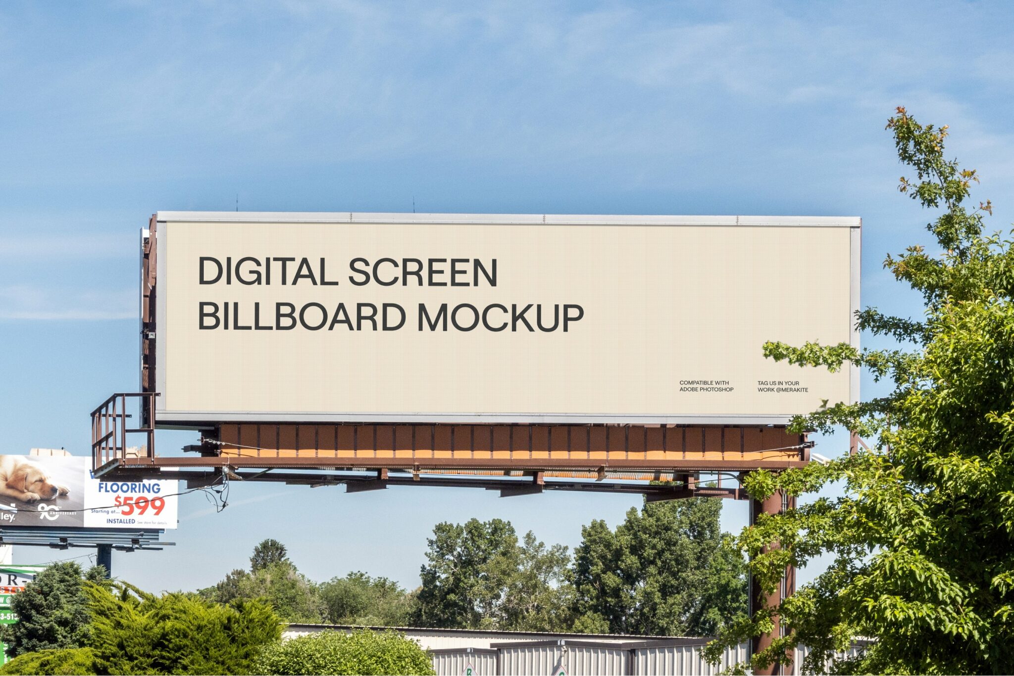 Long Digital Billboard Mockup PSD – MasterBundles