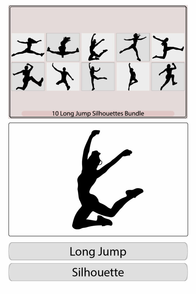 Long jump technique,Long Jump Silhouette,Long Jump sequence with word ...